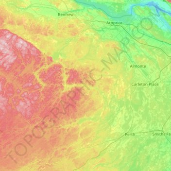 Mississippi River topographic map, elevation, terrain