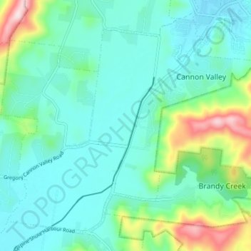 Cannon Valley topographic map, elevation, terrain