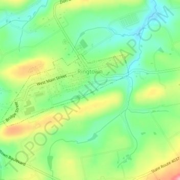 Ringtown topographic map, elevation, terrain