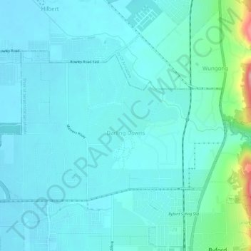 Darling Downs topographic map, elevation, terrain