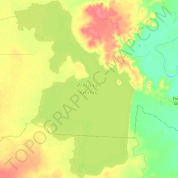 Presa Las Ánimas topographic map, elevation, terrain