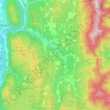 Lincoln topographic map, elevation, terrain