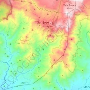 San José de Cusmapa (Municipio) topographic map, elevation, terrain