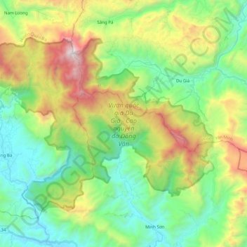 Du Gia - Dong Van Karst Plateau National Park topographic map ...