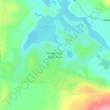 Higley Flow State Park topographic map, elevation, terrain