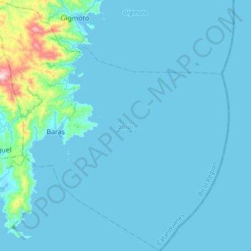 Baras topographic map, elevation, terrain