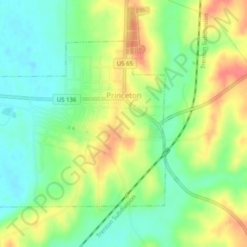 Princeton topographic map, elevation, terrain