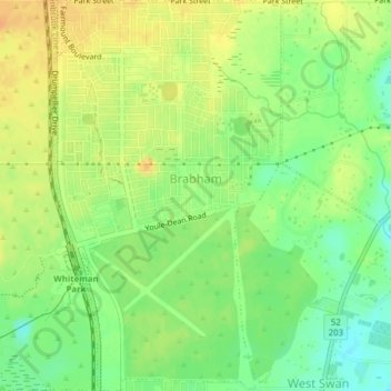 Brabham topographic map, elevation, terrain