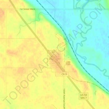 Watson topographic map, elevation, terrain