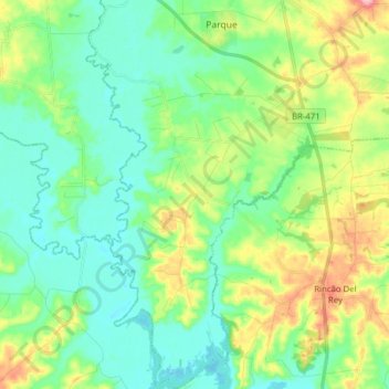 São José da Reserva topographic map, elevation, terrain
