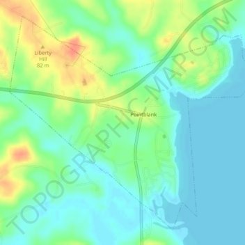 Point Blank topographic map, elevation, terrain