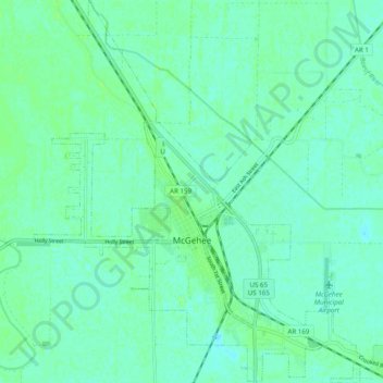 McGehee topographic map, elevation, terrain