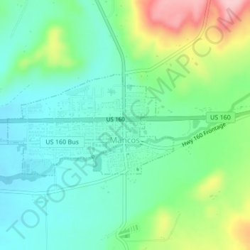 Mancos topographic map, elevation, terrain