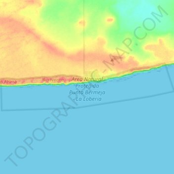 Área Natural Protegida Punta Bermeja - La Lobería topographic map ...
