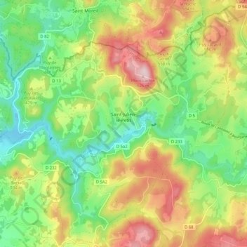 Saint-Julien-le-Petit topographic map, elevation, terrain