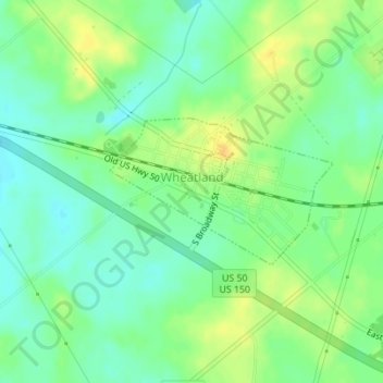 Wheatland topographic map, elevation, terrain