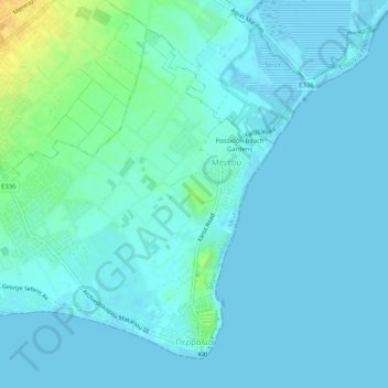 Pervolia topographic map, elevation, terrain