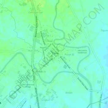 Plaza Pavia topographic map, elevation, terrain