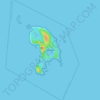 Isla Isabel topographic map, elevation, terrain