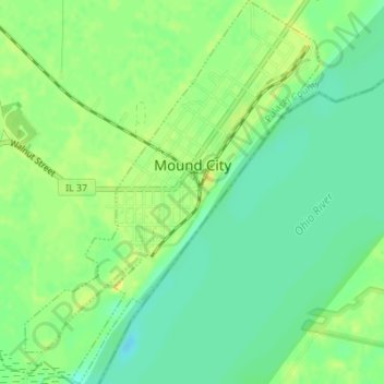 Mound City topographic map, elevation, terrain