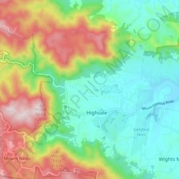 Highvale topographic map, elevation, terrain