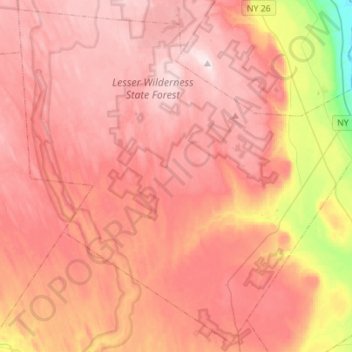 Town of West Turin topographic map, elevation, terrain