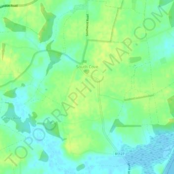 South Cove topographic map, elevation, terrain