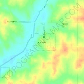 Conway topographic map, elevation, terrain