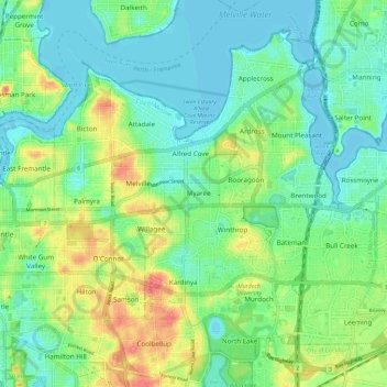 City Of Melville topographic map, elevation, terrain