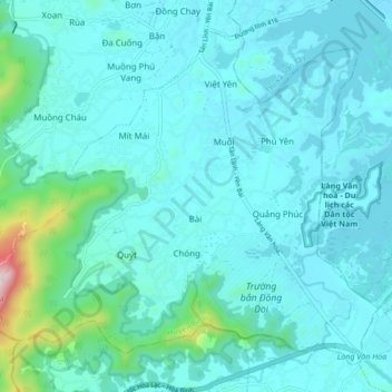 Yen Bai commune topographic map, elevation, terrain
