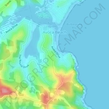 Avoca Beach topographic map, elevation, terrain