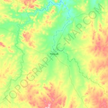 Yeoval topographic map, elevation, terrain