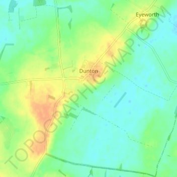Dunton topographic map, elevation, terrain