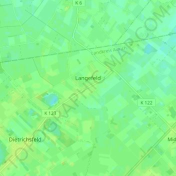Langefeld topographic map, elevation, terrain