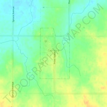 Geneva topographic map, elevation, terrain