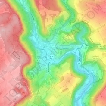 Irrel topographic map, elevation, terrain