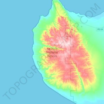 Reserva Nacional Illescas topographic map, elevation, terrain