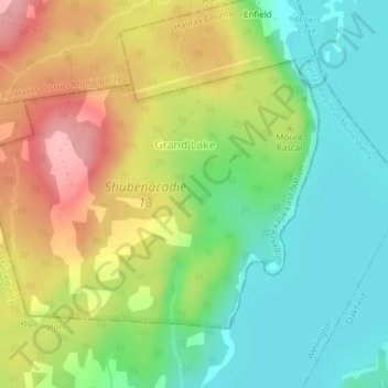 Grand Lake topographic map, elevation, terrain