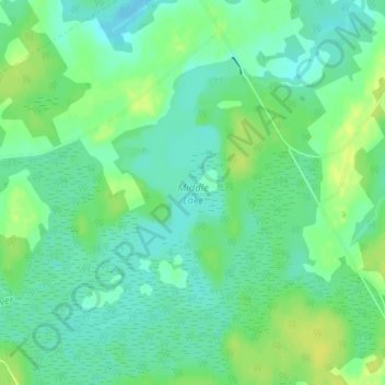 Middle Lake topographic map, elevation, terrain