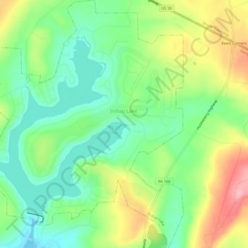 Indian Lake topographic map, elevation, terrain