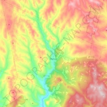 Chelsea topographic map, elevation, terrain