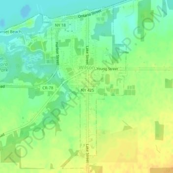 Village of Wilson topographic map, elevation, terrain