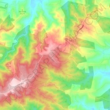 Carrajung topographic map, elevation, terrain