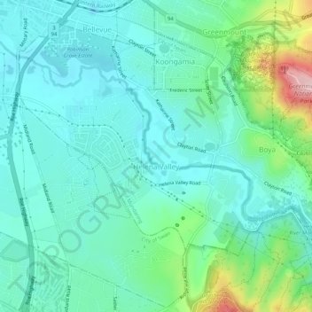 Helena Valley topographic map, elevation, terrain
