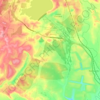 Liddell topographic map, elevation, terrain