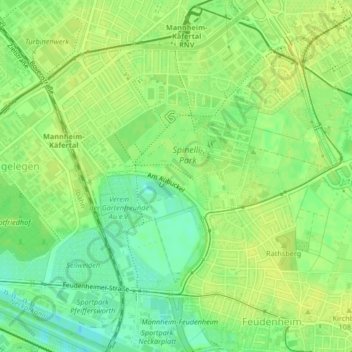 Im Sand topographic map, elevation, terrain