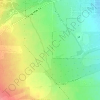 Arkansas Valley Canal topographic map, elevation, terrain