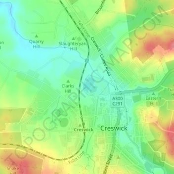 Calembeen Lake topographic map, elevation, terrain