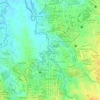 Zapote River topographic map, elevation, terrain