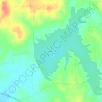 Gibson County Lake topographic map, elevation, terrain